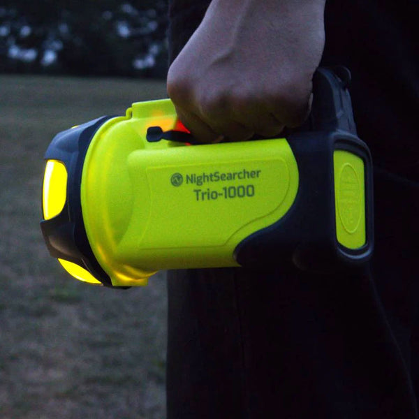 NightSearcher Trio 1000 Rechargeable LED Handlamp (Blue/Yellow)