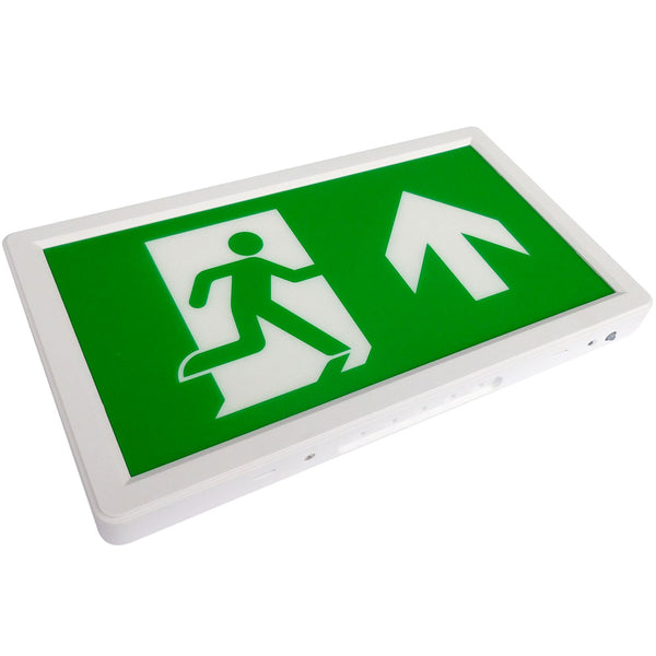 LED Emergency Slimline Illuminated Exit Sign Box (ISO 7010) Lithium