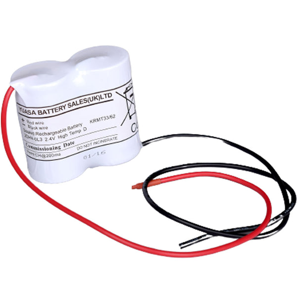 Yuasa 2 Cell Side By Side Ni-Cad Emergency Battery & Leads (2.4V 4Ah ...
